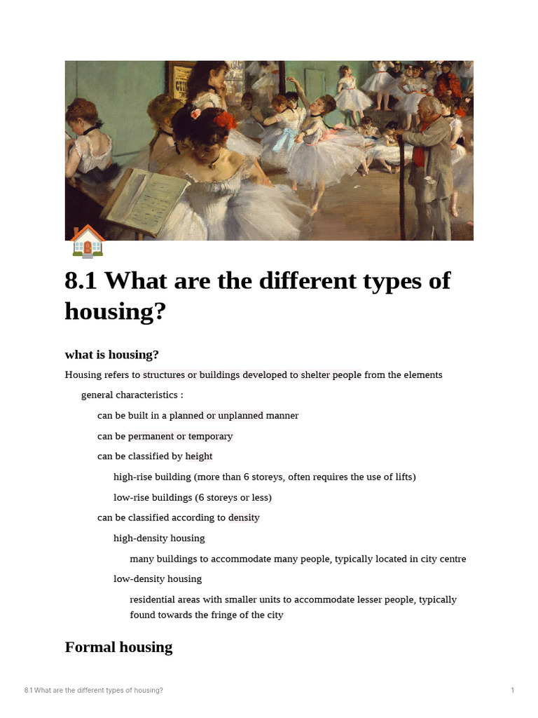 8.1 What Are The Different Types of Housing | PDF