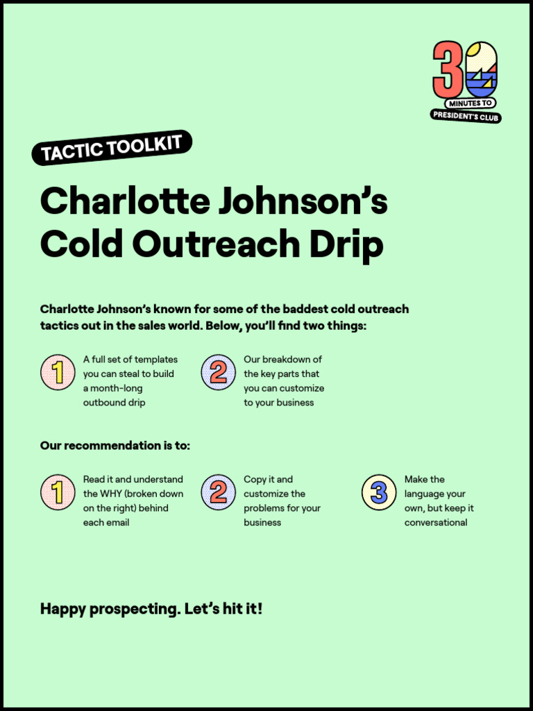 Charlotte Johnsons Cold Outreach Drip | PDF
