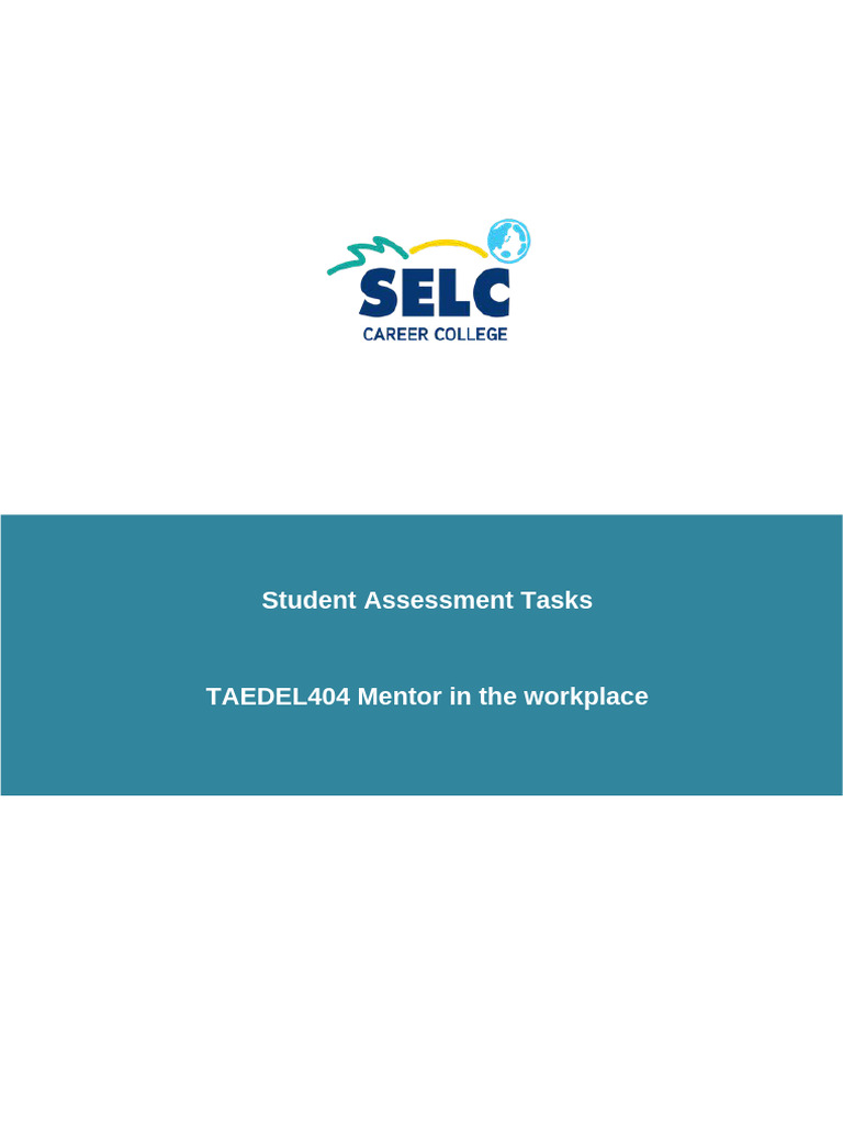 TAEDEL404 Student Assessment Tasks | PDF | Mentorship | Communication