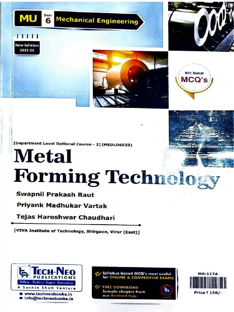 PDF Metal Forming Technology Me 6 Sem PDF Compress | PDF