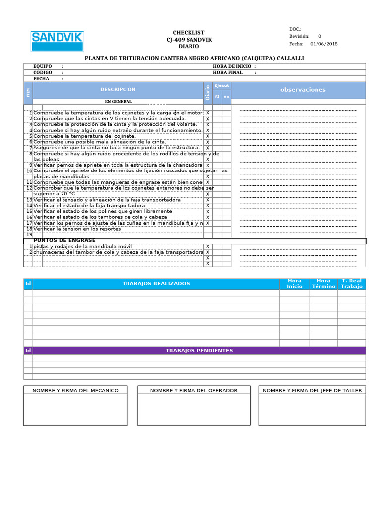 Cartillas de Mantto Cj409 | PDF