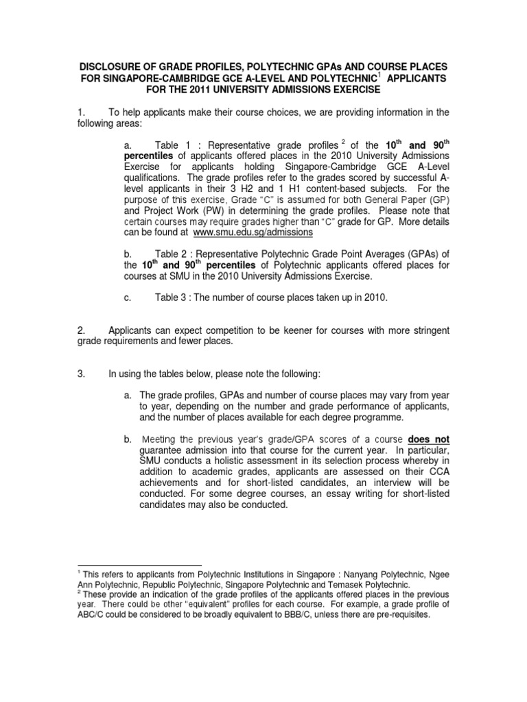 Grade Profile | PDF | Gce Advanced Level (United Kingdom) | University ...