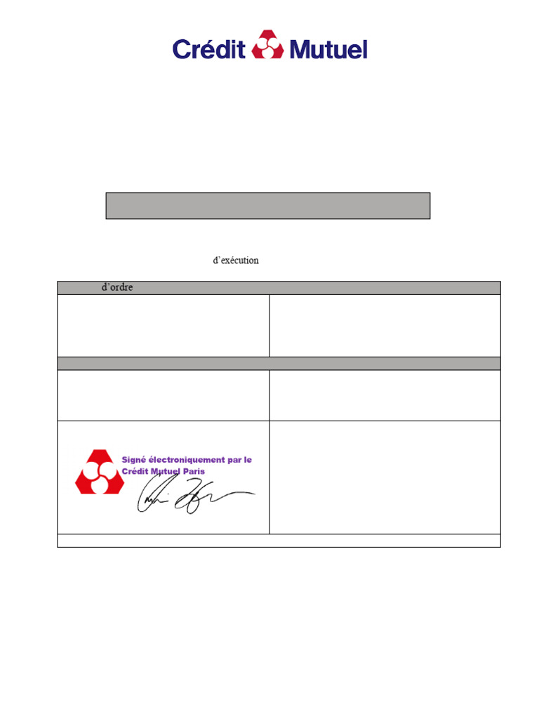Ordre de Virement Credit Mutuel | PDF