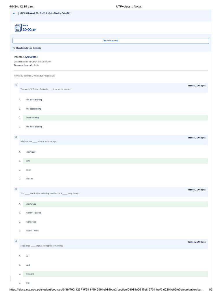 (ACV-S05) Week 01 - Pre-Task Quiz - Weekly Quiz (PA) | PDF