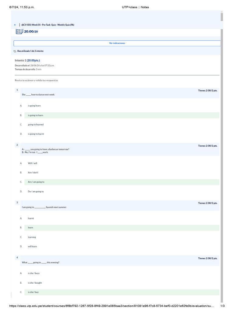 (ACV-S05) Week 05 - Pre-Task Quiz - Weekly Quiz (PA) | PDF