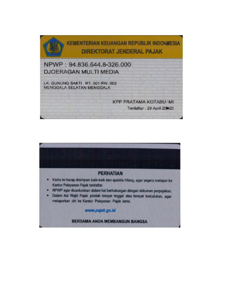 NPWP Perusahaan | PDF