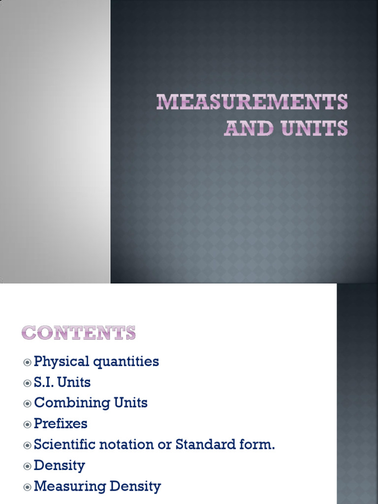 Measurements and Units | PDF