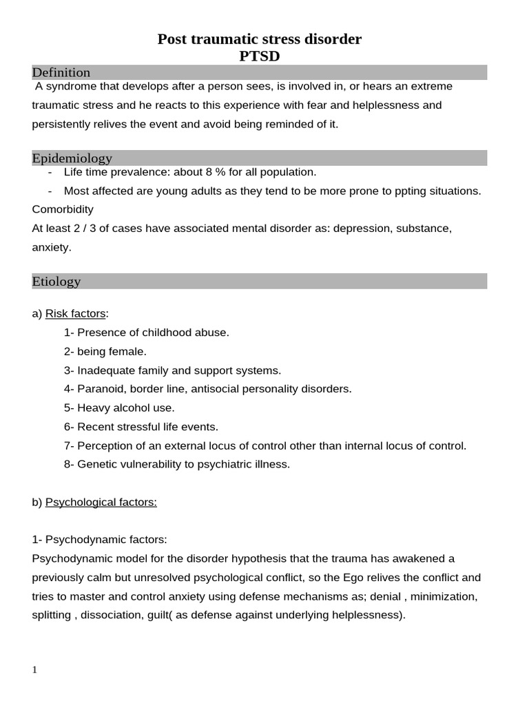 PTSD | PDF
