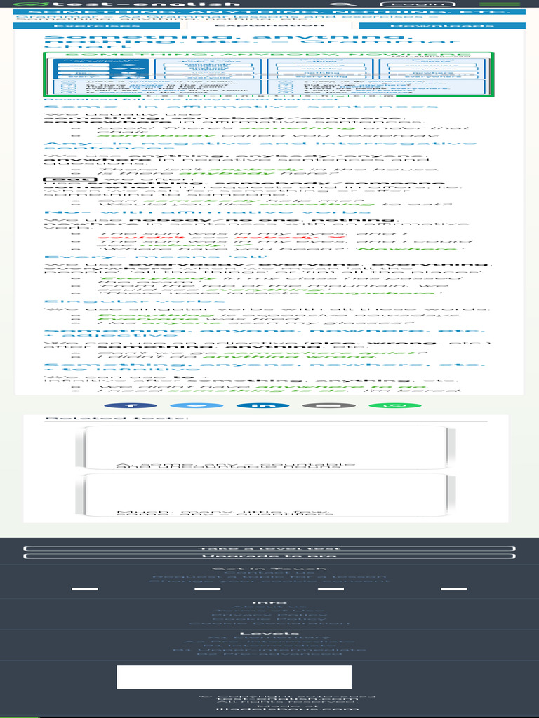 Something, Anything, Nothing, Etc. - Test-English | PDF