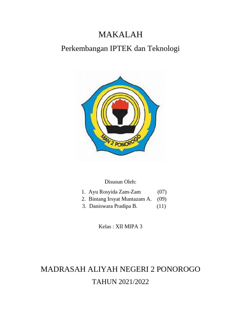 MAKALAH Perkembangan IPTEK Dan Teknologi | PDF