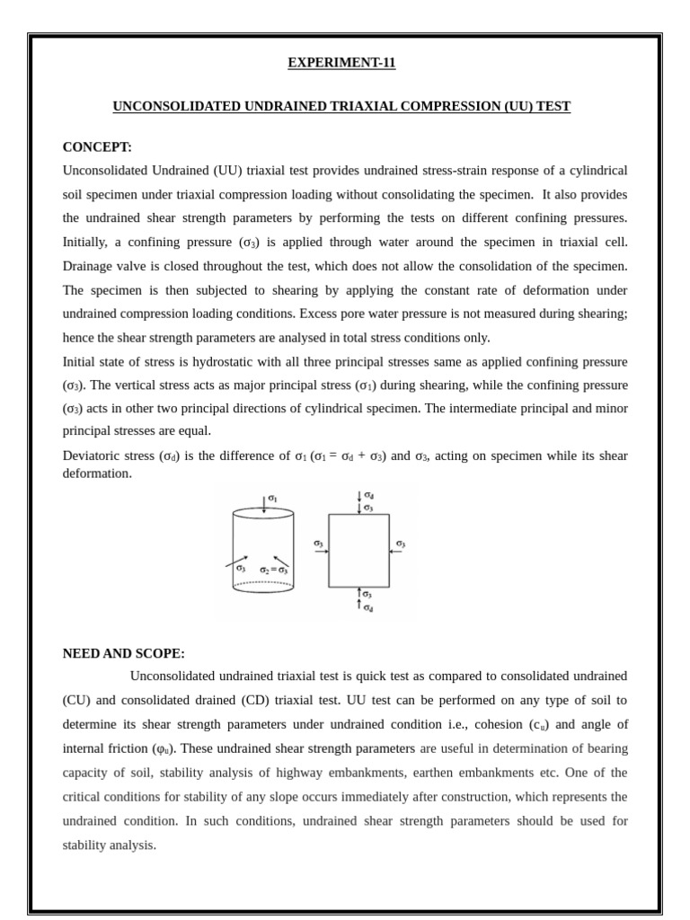 Tri-Axial Compression Test | PDF | Civil Engineering | Materials