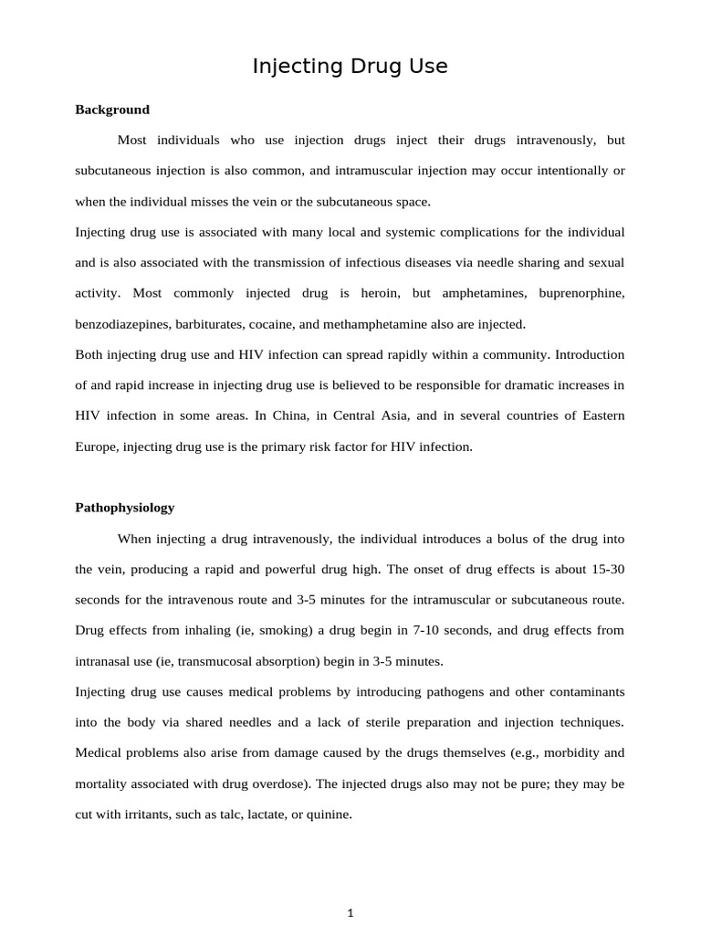 Injecting Drug Use | PDF