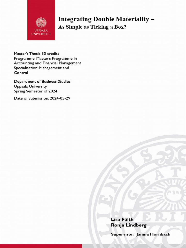 Integrating Double Materiality | PDF