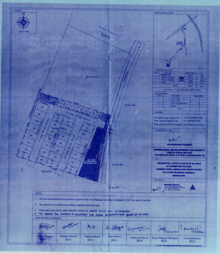 Sy No 2532 Kambhipura Village Approved Layout Plan..Pdf - 90 | PDF