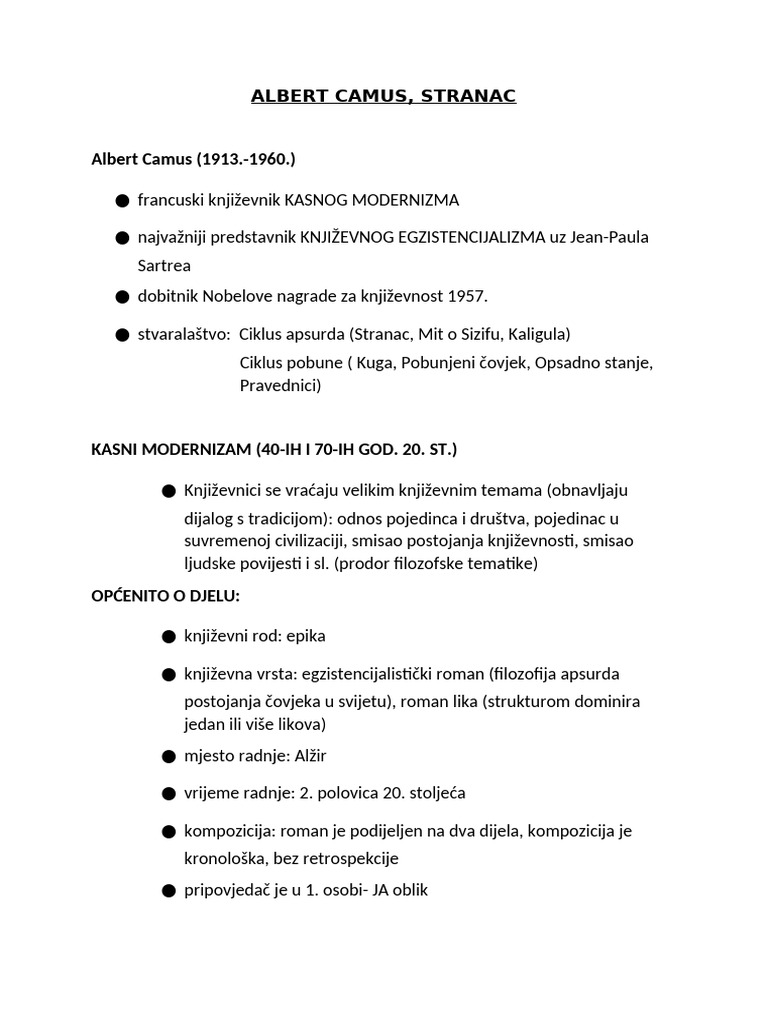 Albert Camus, Stranac 2 | PDF