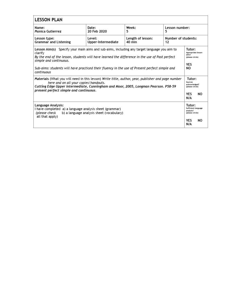 TP - 5 Lesson Plan | PDF