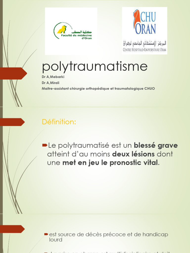 Polytraumatisme - DR - mebaRKI | PDF