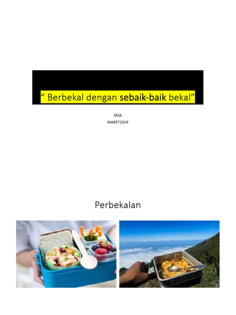 Berbekal Dengan Sebaik Bekal | PDF