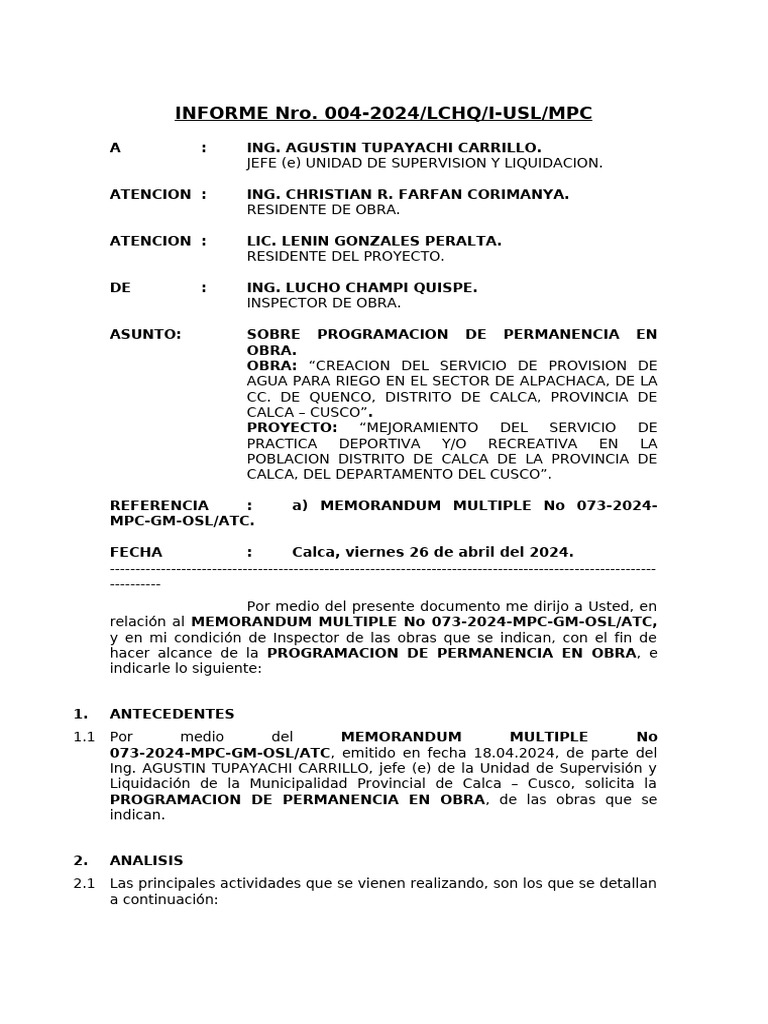 Informes 2024 Mpc | PDF