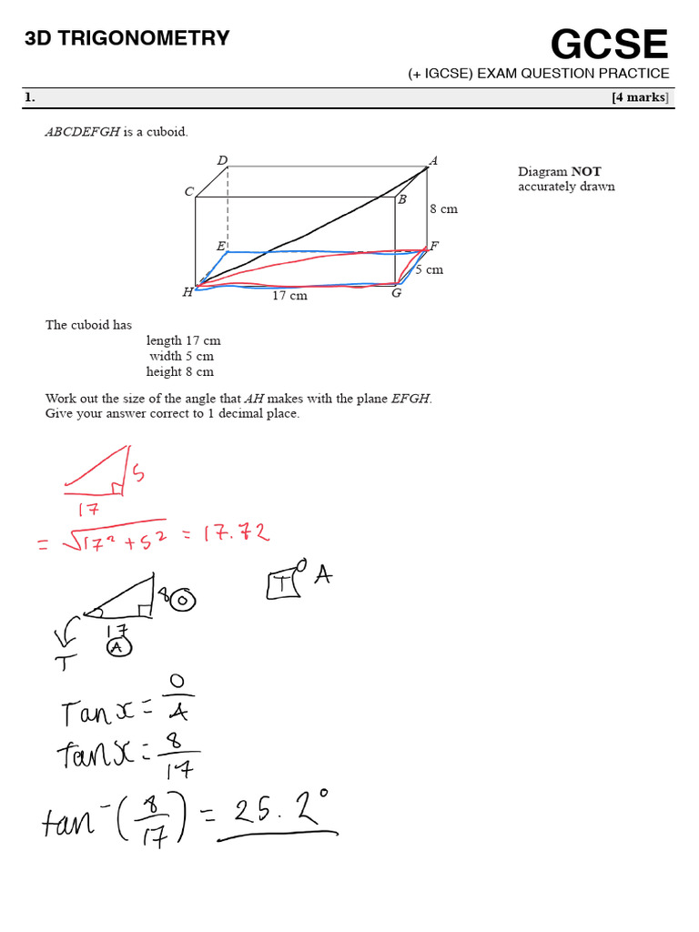 3D Trig HW 1 | PDF