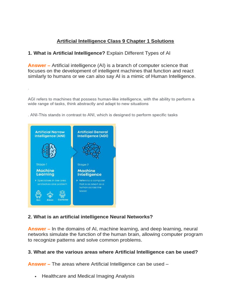 Artificial Intelligence Class 9 Chapter 1 | PDF