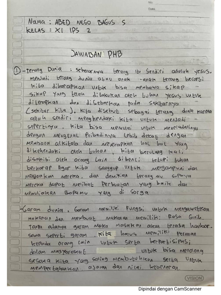 (Agama) Abednego Bagus S (Xi Ips 2) | PDF