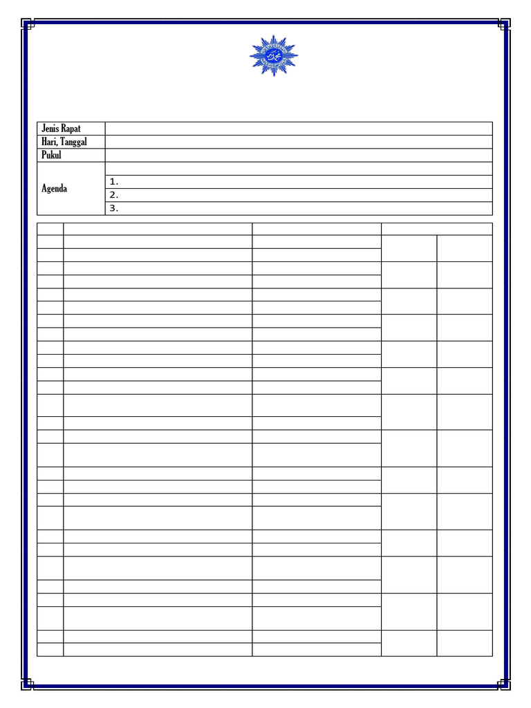 Format Presensi 2024 PRM | PDF