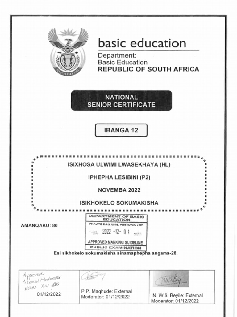IsiXhosa HL P2 Nov 2022 MG | PDF