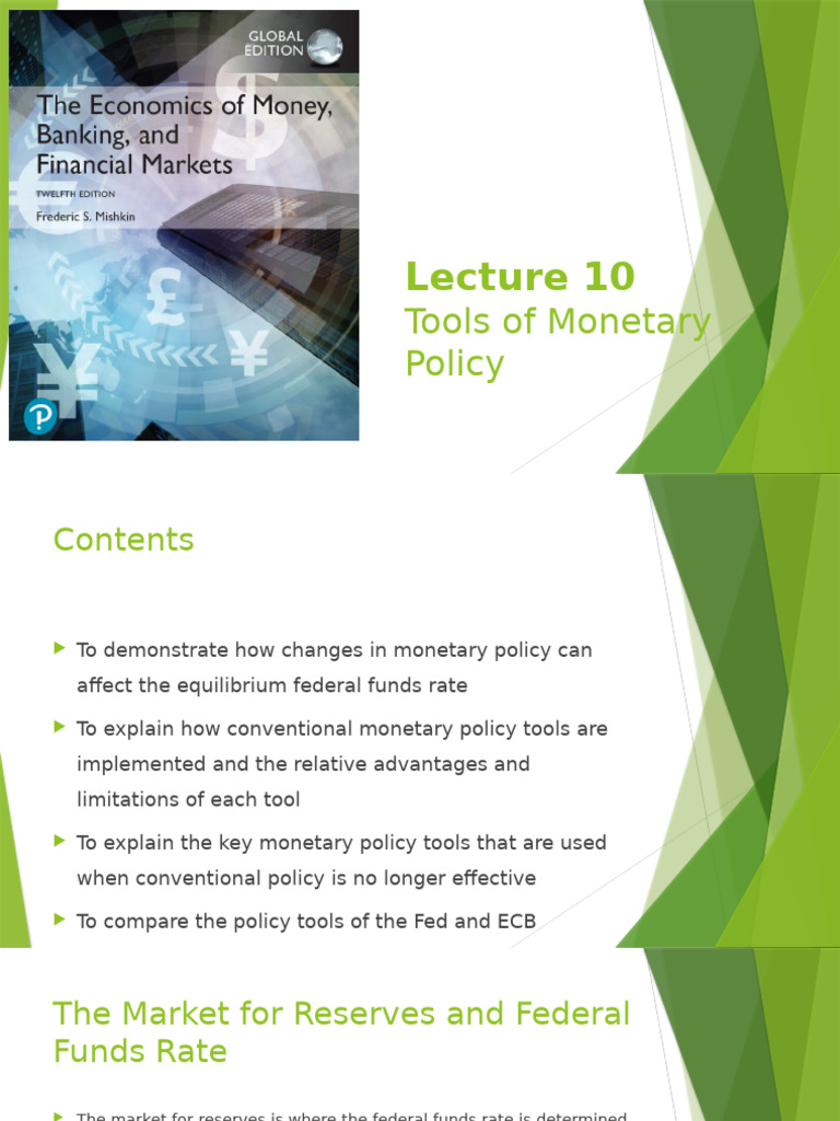 Lecture 10-Tools of Monetary Policy | PDF | Interest Rates | Business