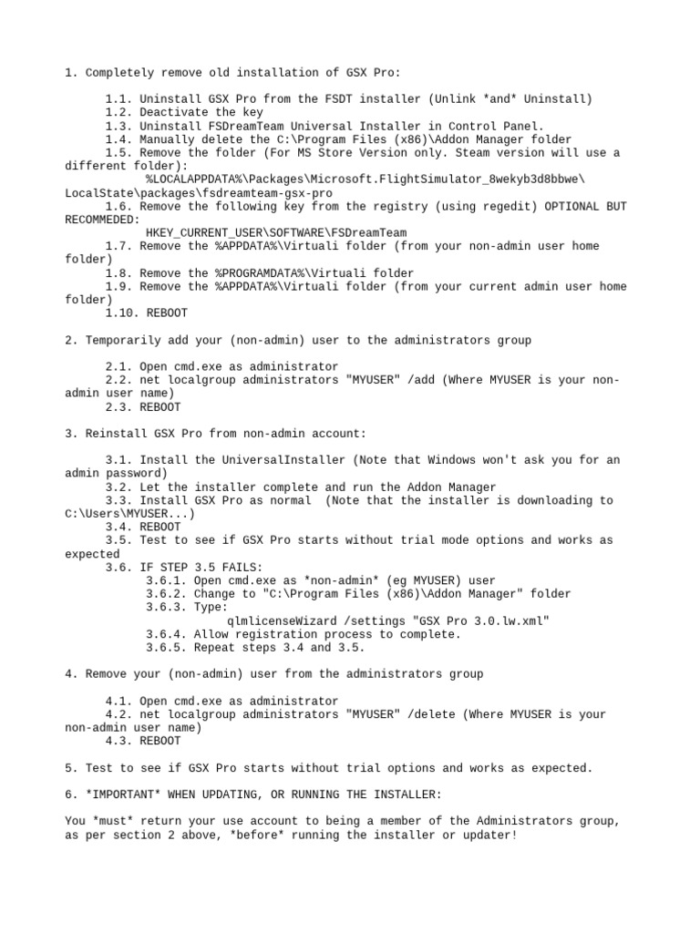 Full Install Procedure | PDF