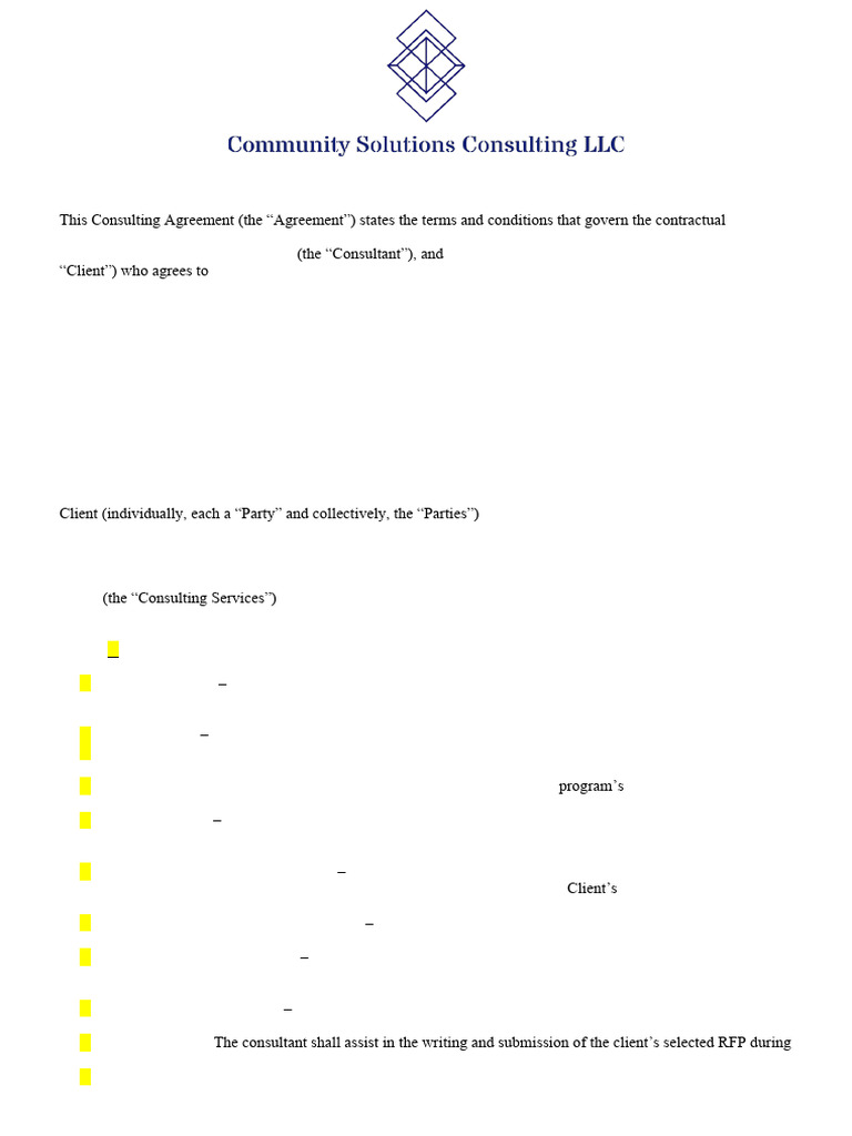 2023 Community Solutions Consulting Agreement With Anointed Love ...