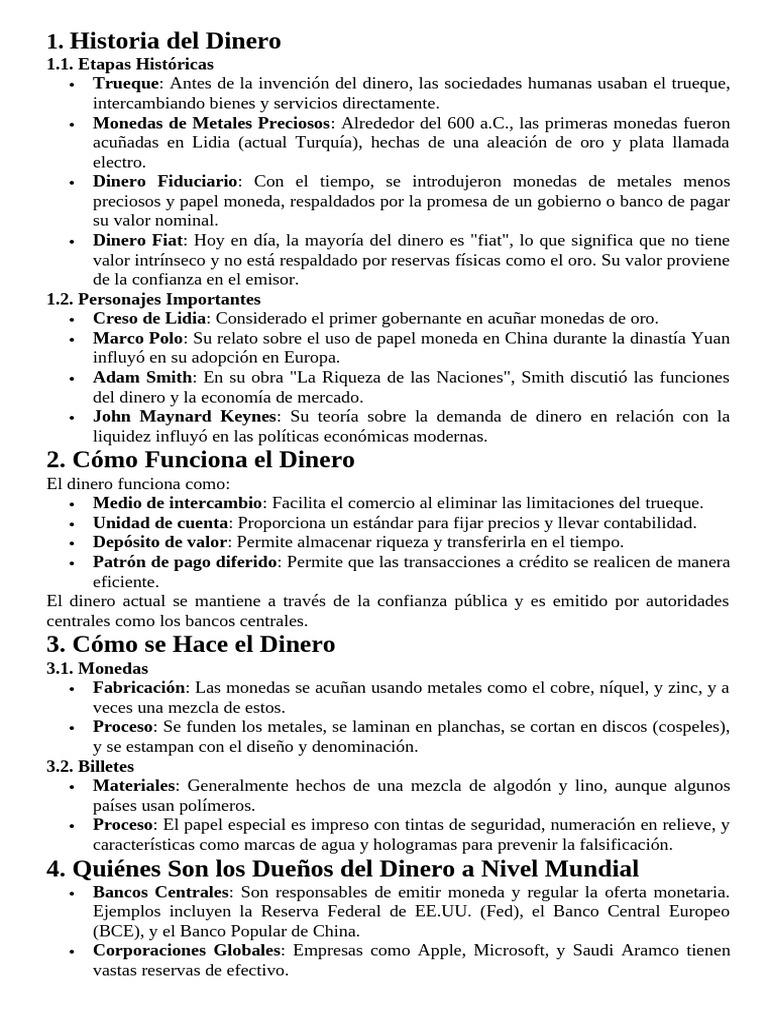 Evolución y Funciones del Dinero | PDF | Dinero | Finanzas y dinero