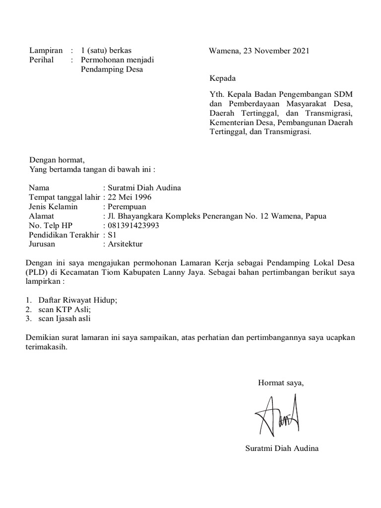 Surat Lamaran - Compressed | PDF