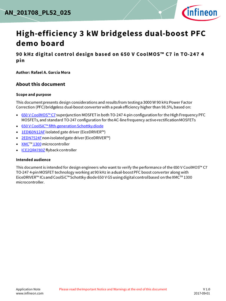 Infineon-Eval 3kw DB PFC c7-An-V01 00-En | PDF