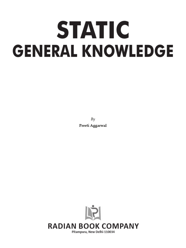 Demo 30 Radian Static General Knowledge GK Book 2022 2023 For ...