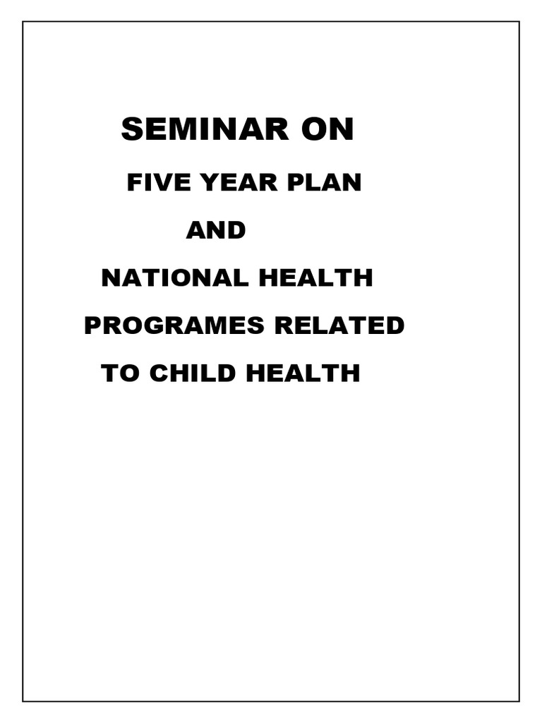 Seminar On Five Year Plan | PDF