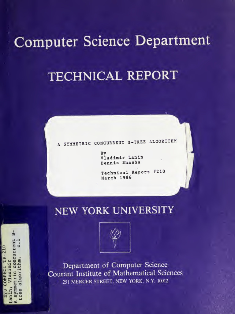 Symmetric Concurrent BTree Algorithm | PDF