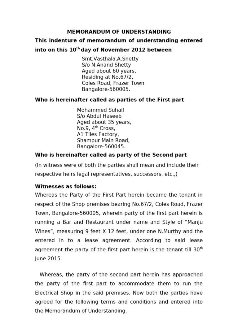 SMT - Vathsala Shetty (MOU-2) | PDF