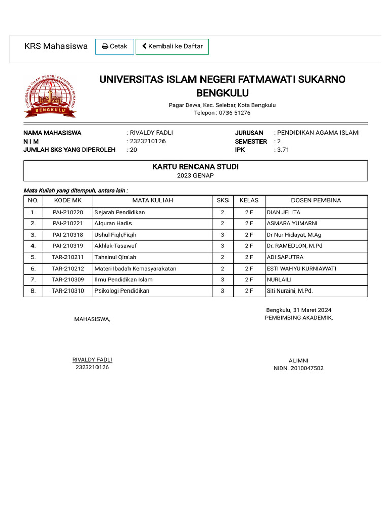 KRS Mahasiswa-3 | PDF