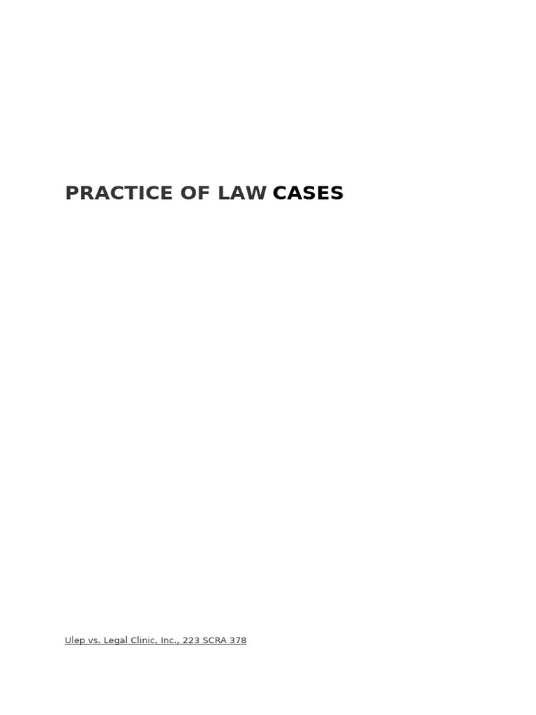 Practice of Law Cases | PDF