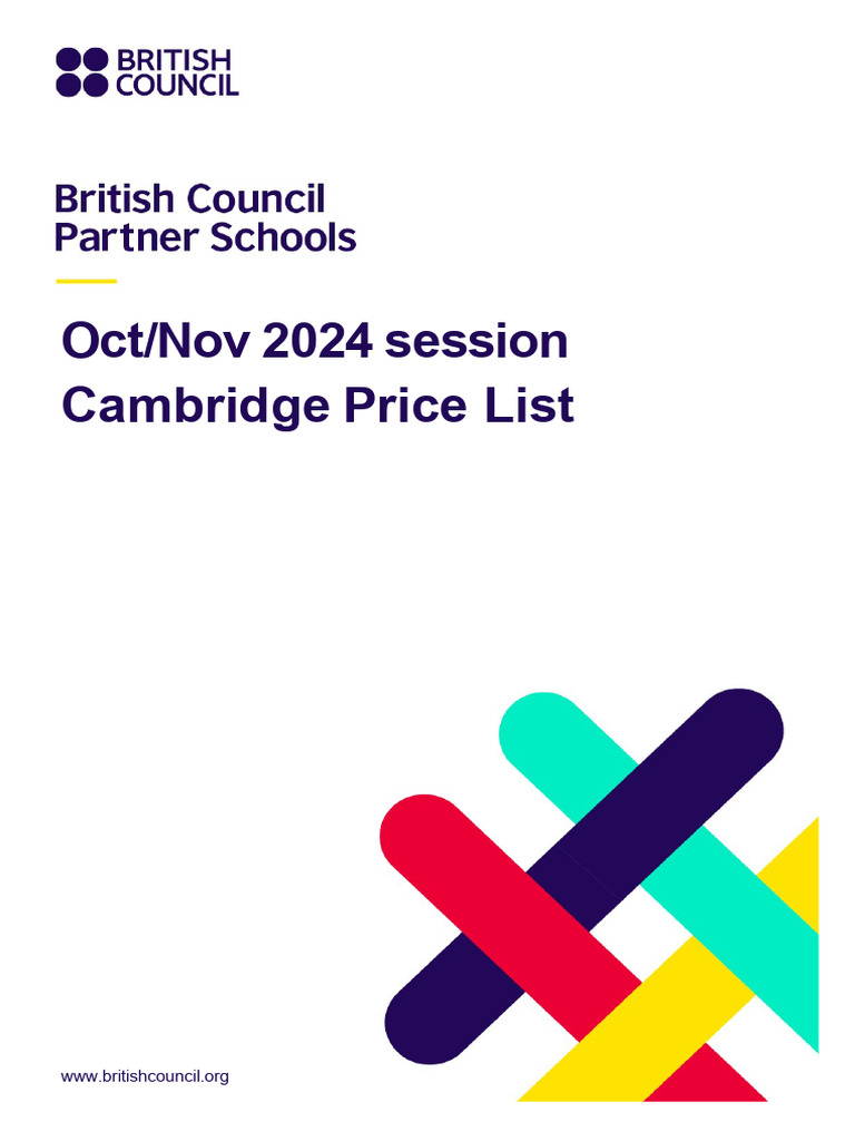 British Council Myanmar Price List-Cambridge International Oct Nov 2024 ...