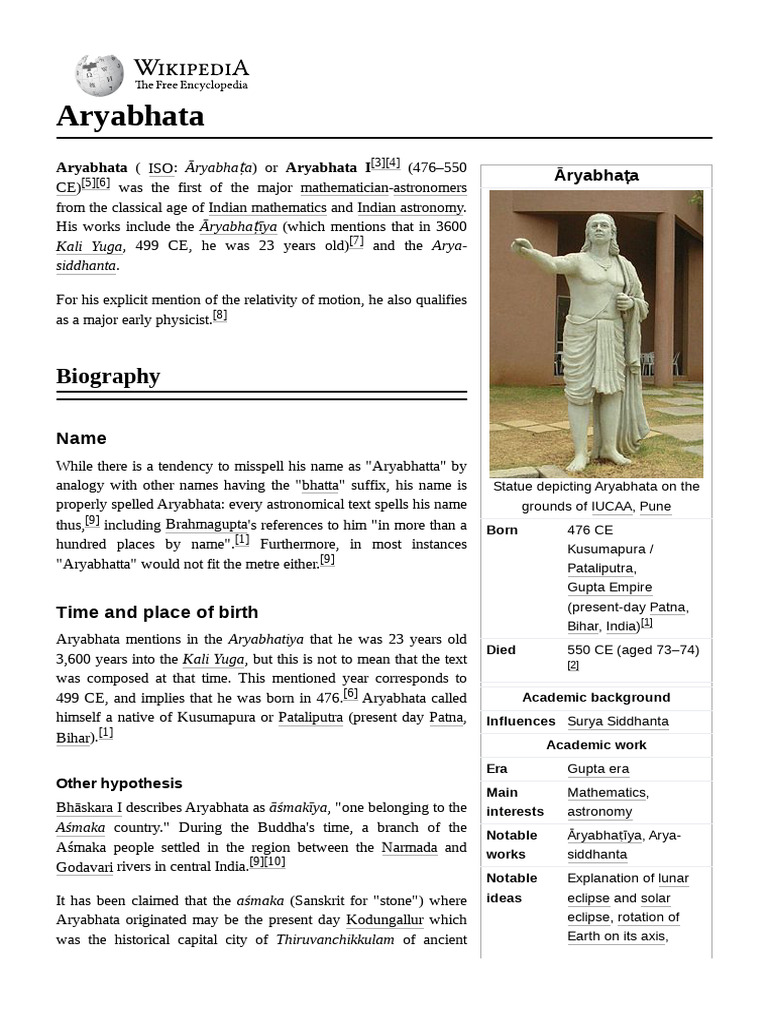 Aryabhata | PDF