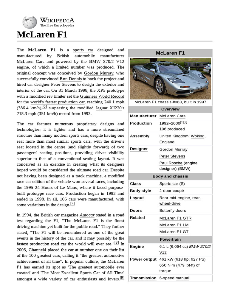 McLaren_F1 | PDF