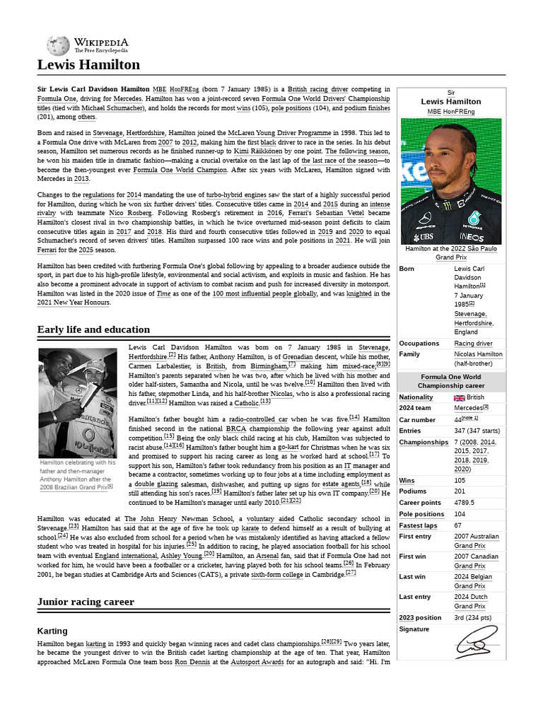 Lewis Hamilton | PDF