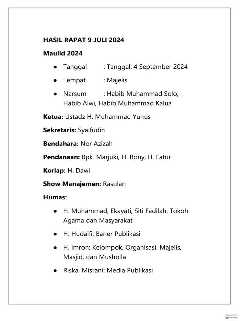 Hasil Rapat | PDF
