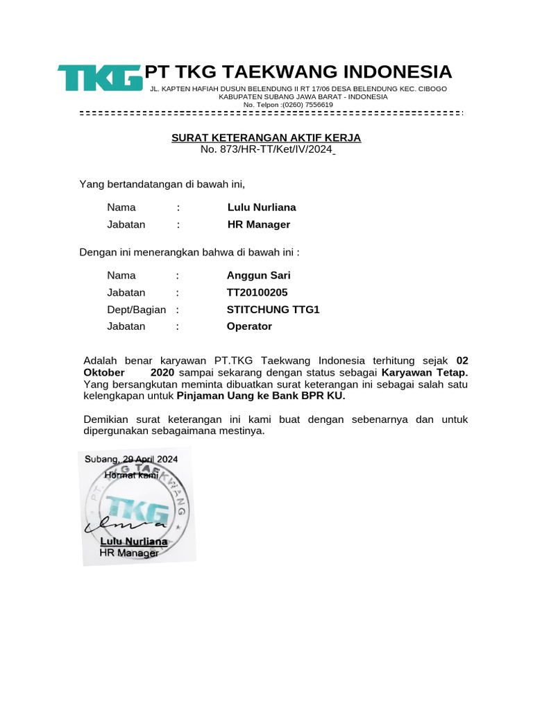 PT TKG Taekwang Indonesia | PDF