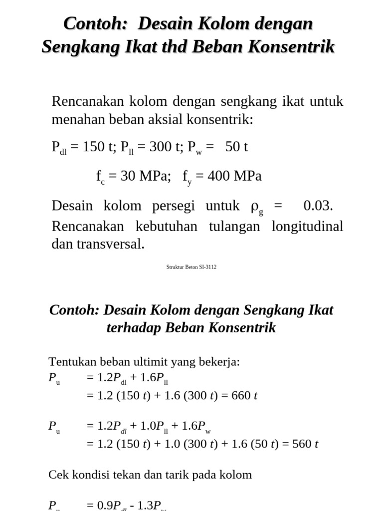 Minggu 12B (Contoh Kolom Pendek) | PDF