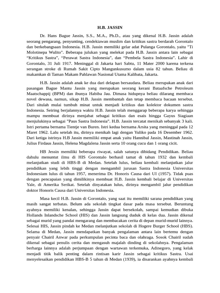 H.B. Jassin | PDF