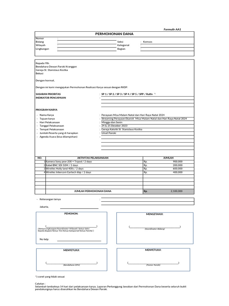 2022 12 09 Form Permohonan Dan LPJ Karya - Review1 KopSK3 | PDF