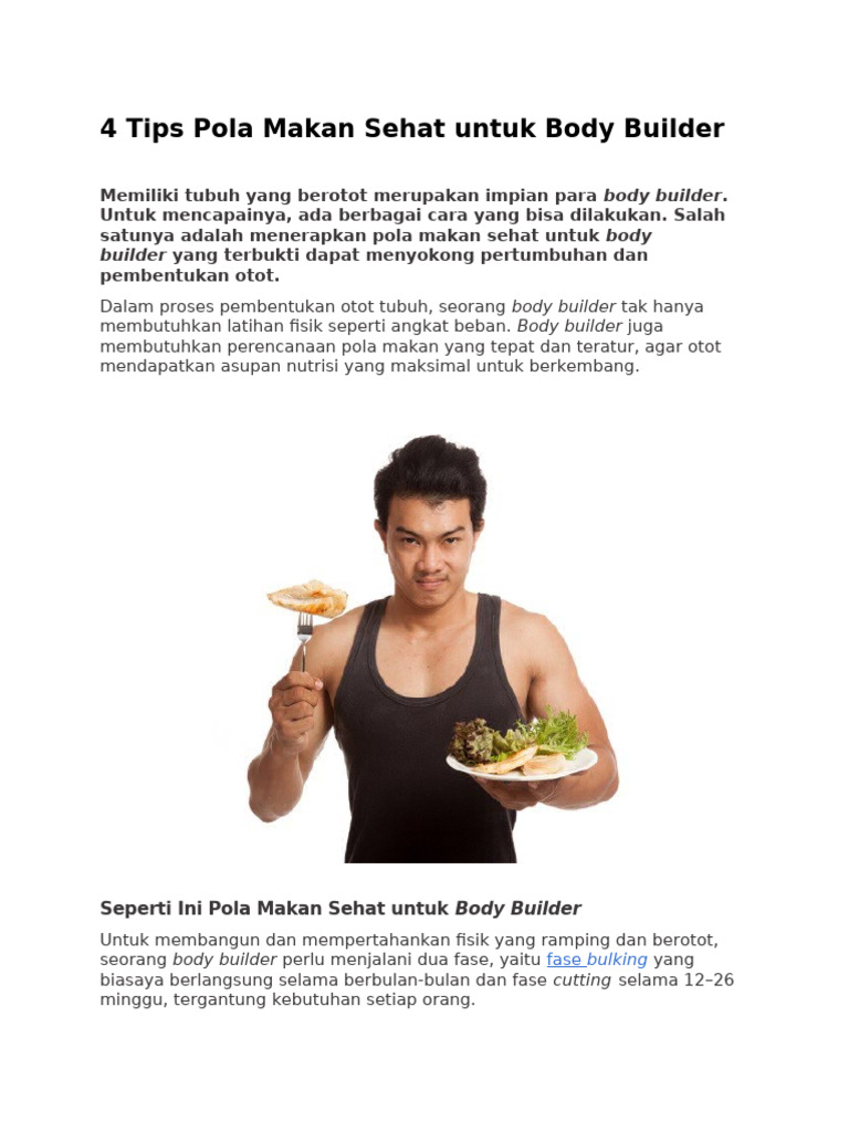 4 Tips Pola Makan Sehat Untuk Body Builder | PDF